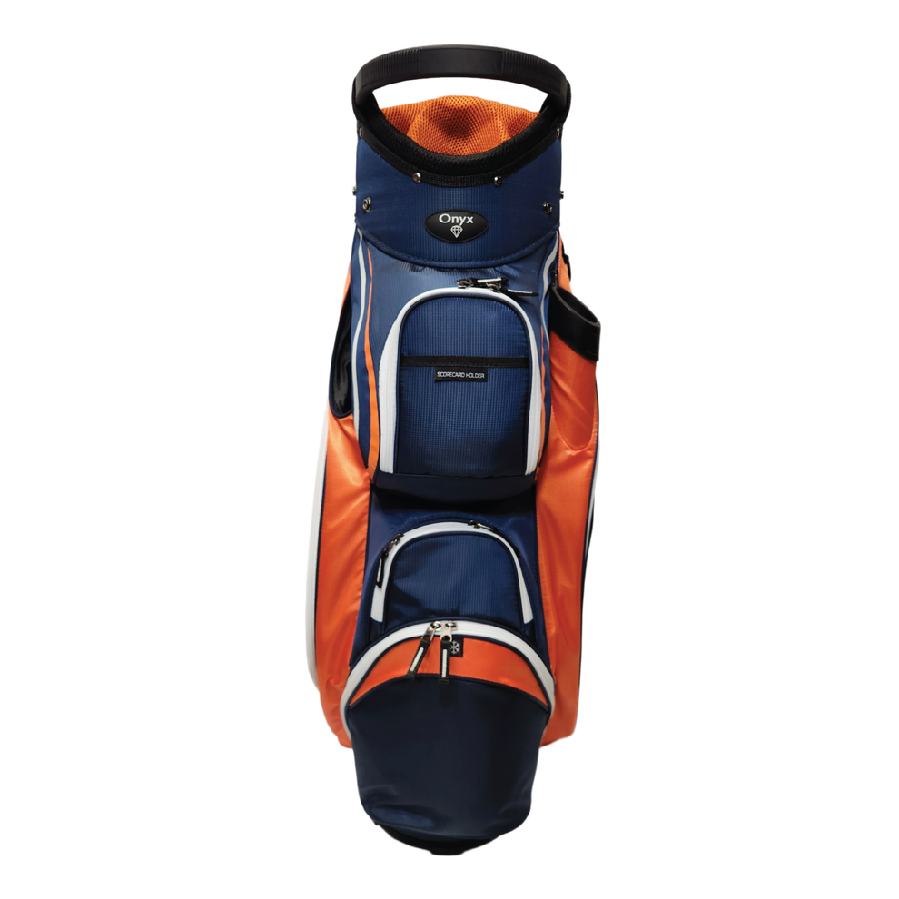 ONYX - SPYDER GOLF BAG - NAVY/ORANGE WHITE ZIPPER – Golf Gear Australia ...