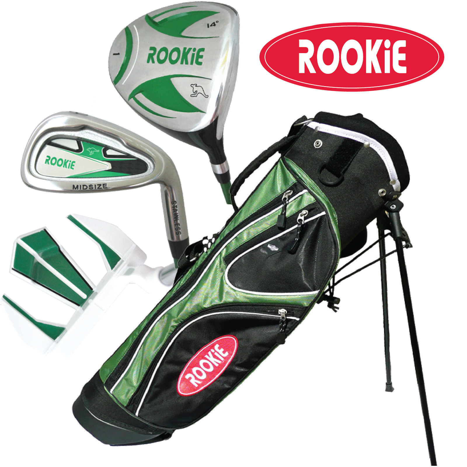 ROOKIE - KIDS SET - RIGHT HAND - 4 PCE GREEN – Golf Gear Australia Pty Ltd