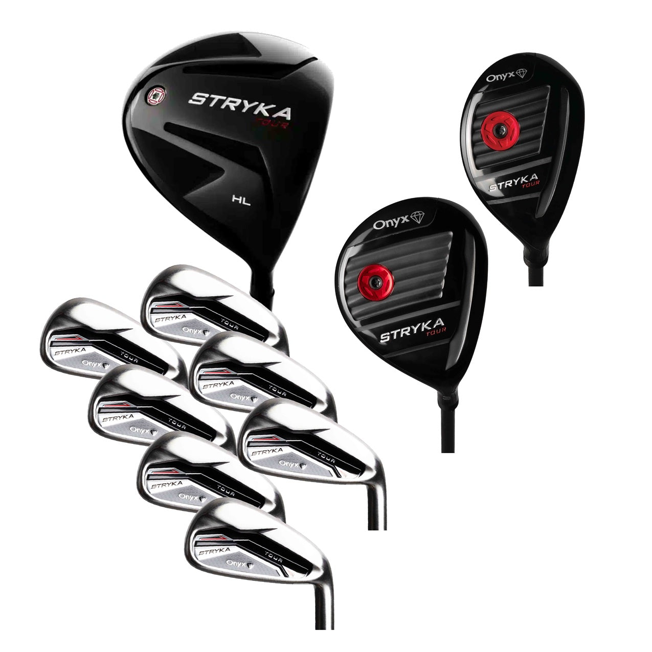 ONYX - STRYKA 10 PCE RH - 15 DEGREE HL DRIVER SET - GRAPHITE IRON SHAF ...