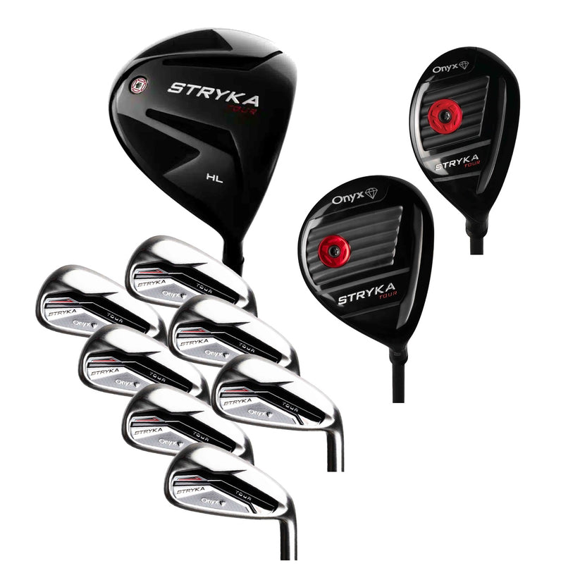 ONYX - STRYKA 10 PCE RH - 15 DEGREE HL DRIVER SET - STEEL IRON SHAFTS ...